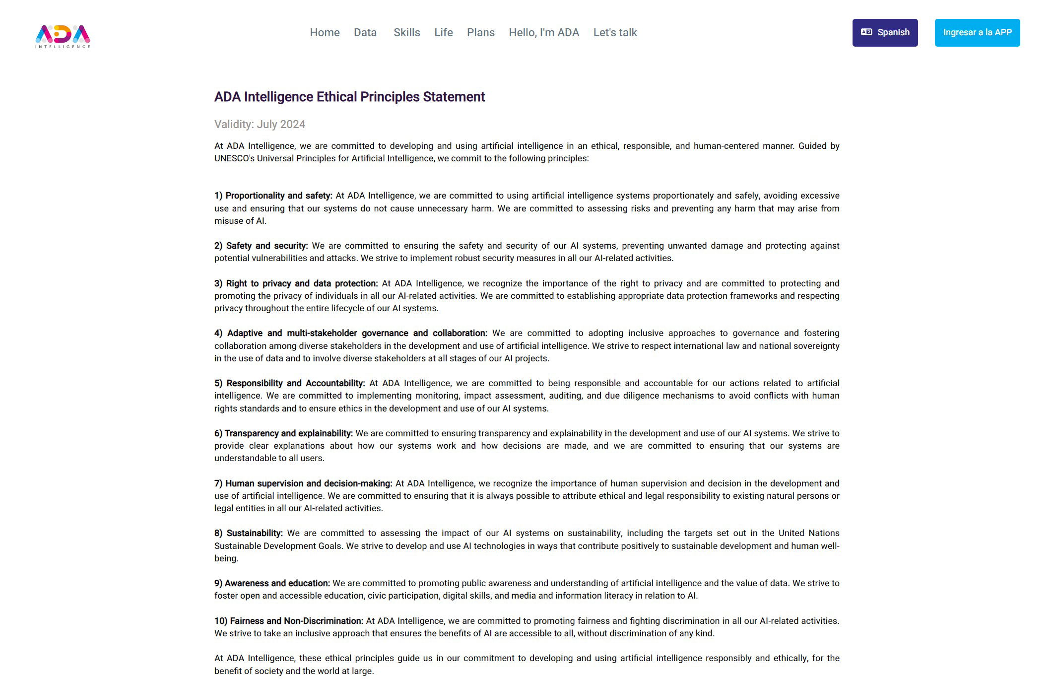 ADA | Ethical Principles Statement