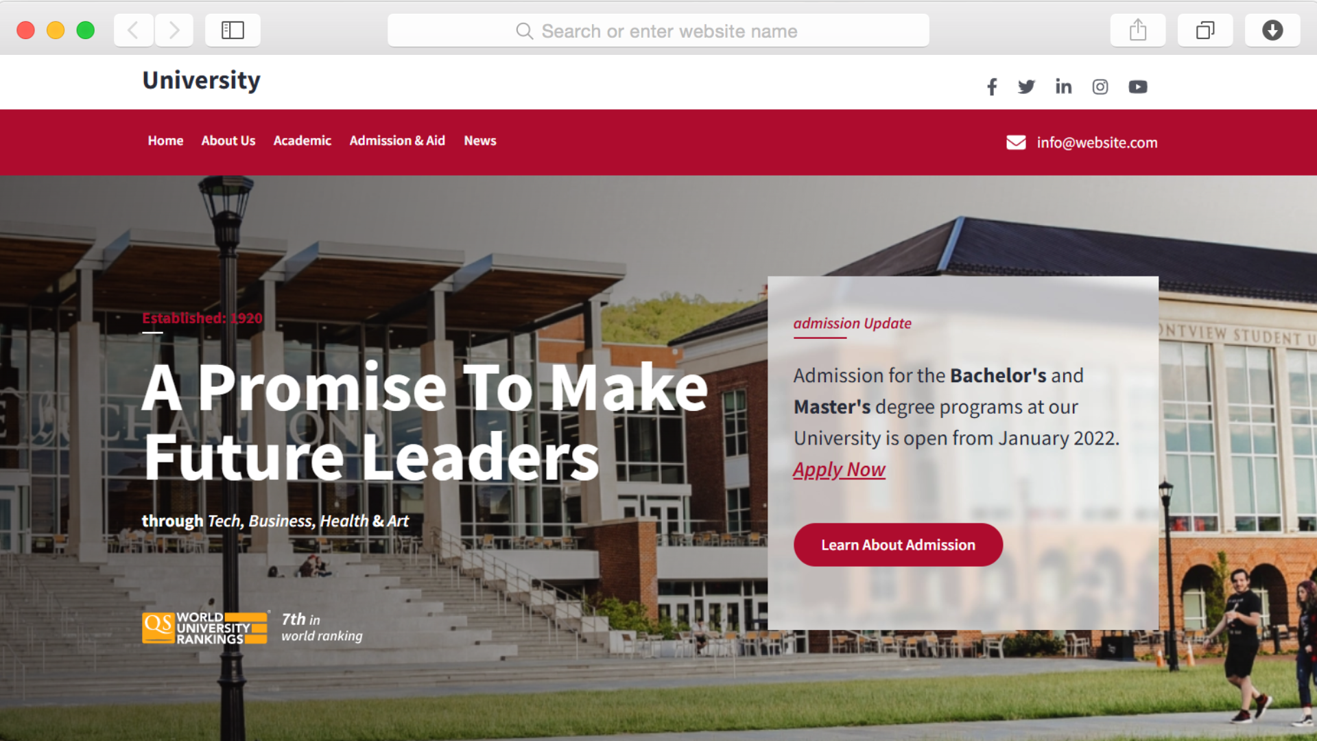 University - Education Website Template